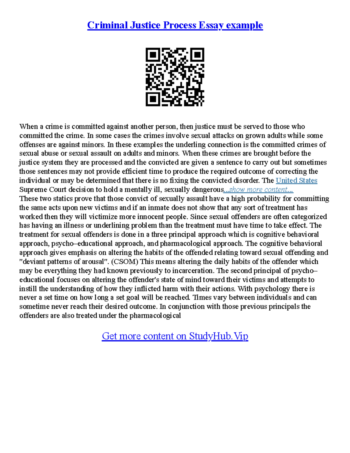 Process Essay Example Paper - Criminal Justice Process Essay example ...