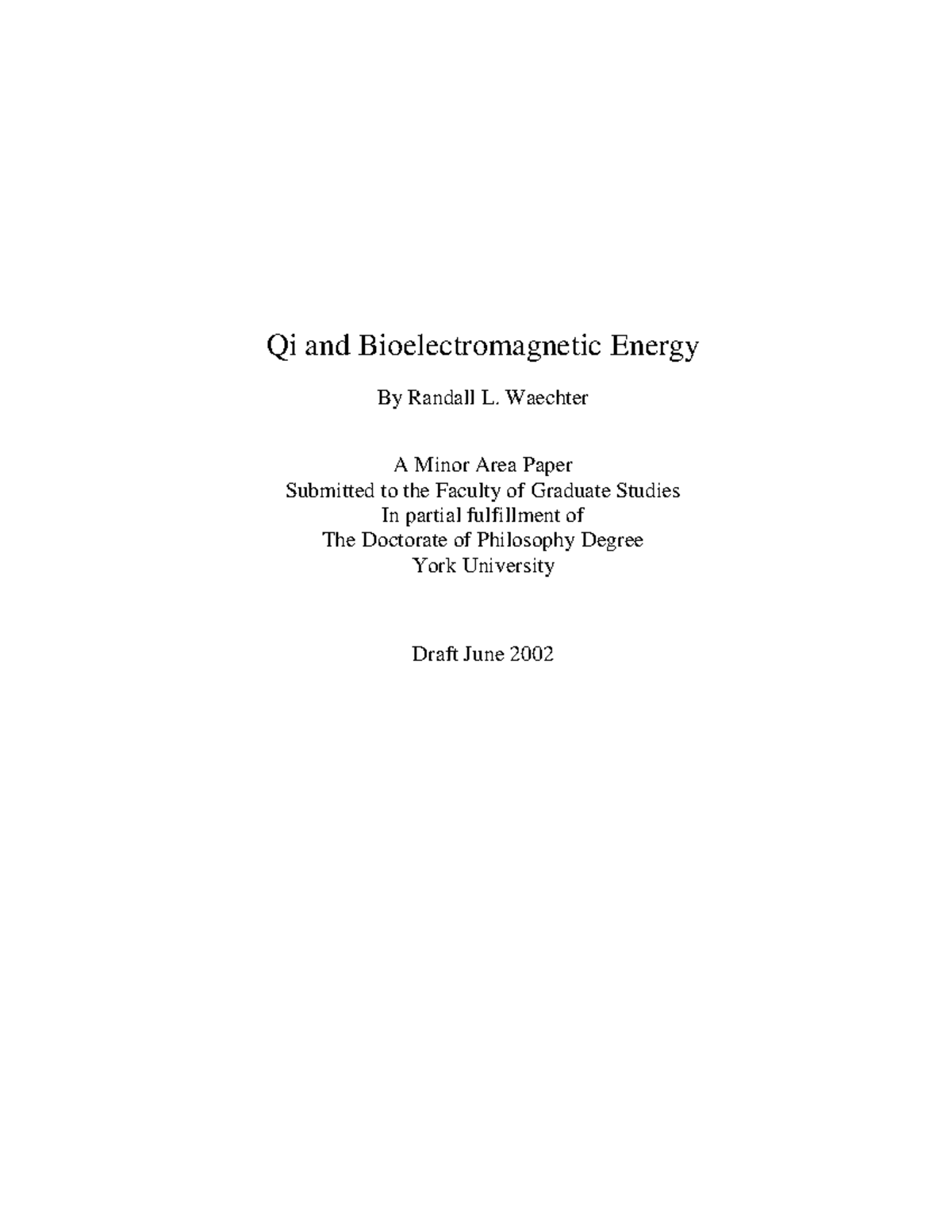 Q i Bioelectromagetic Energy - Qi and Bioelectromagnetic Energy By ...