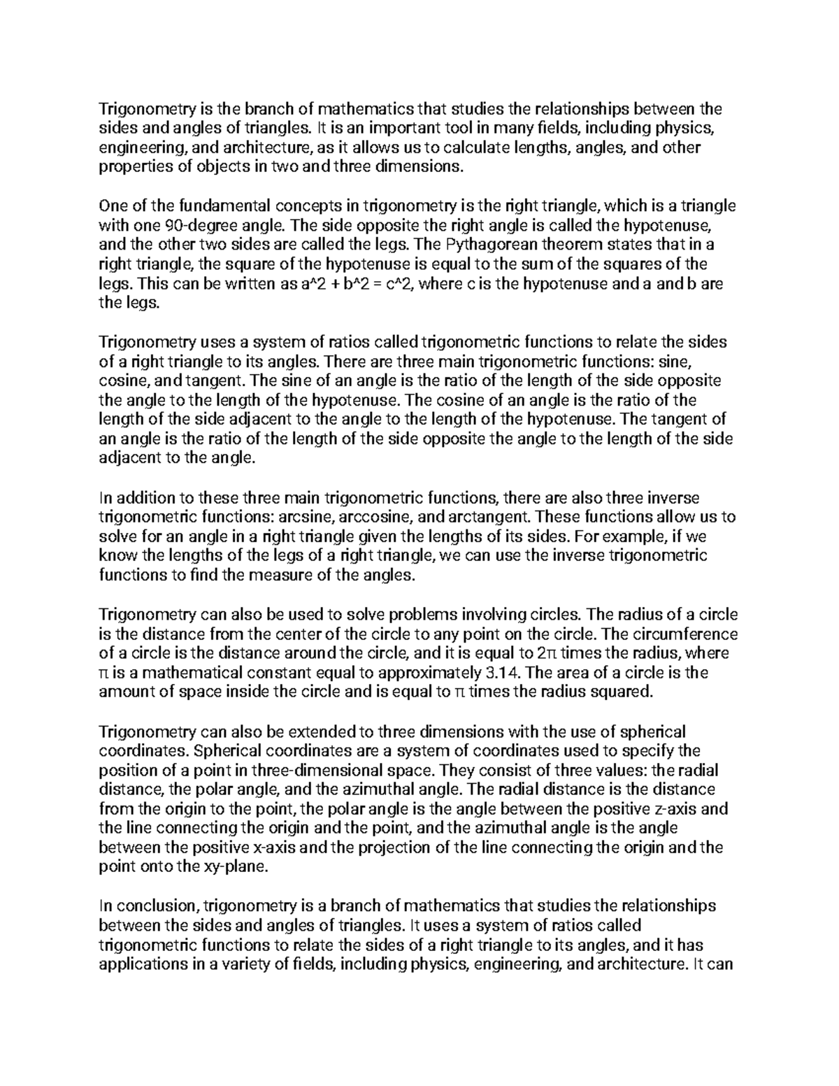 Intro to trig - Trigonometry is the branch of mathematics that studies ...