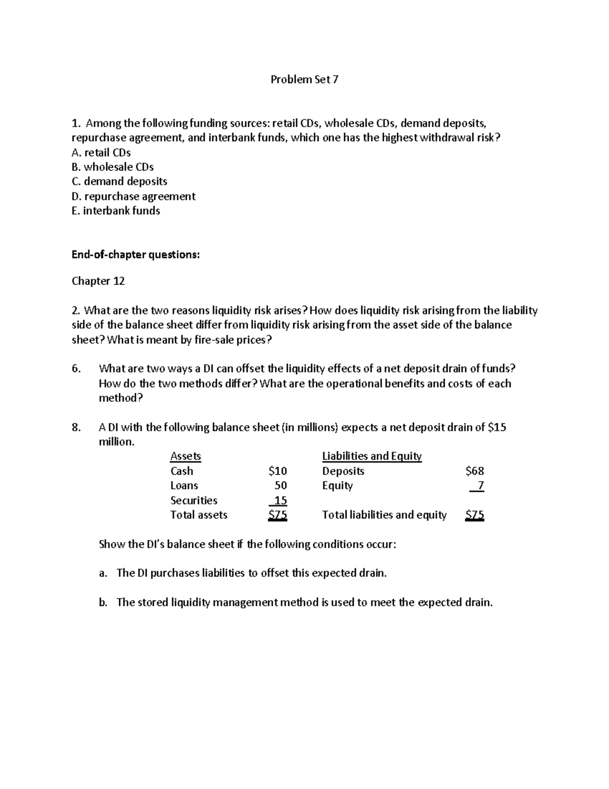 Weekly Tutorial Problem Set 7 - Problem Set 7 Among the following ...