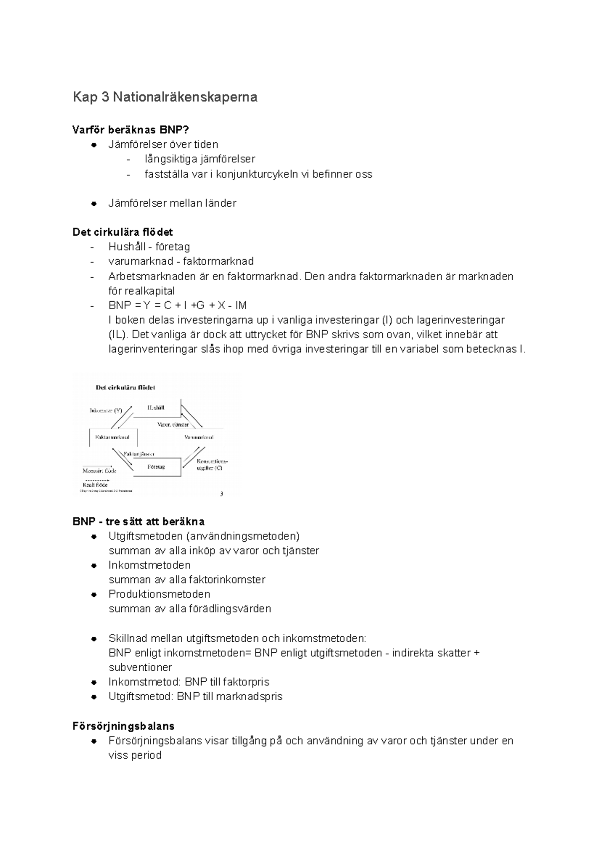 Anteckningar makroekonomi kap 3-4 - NEKA12 - Lunds Universitet - Studocu