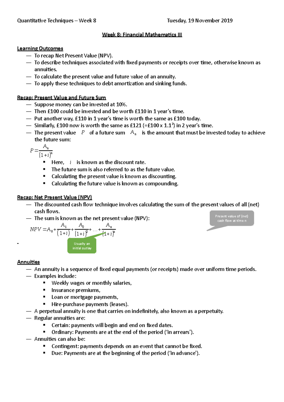 QT - Lecture - Week 8 - 19:11:2019 - Week 8: Financial Mathematics III ...