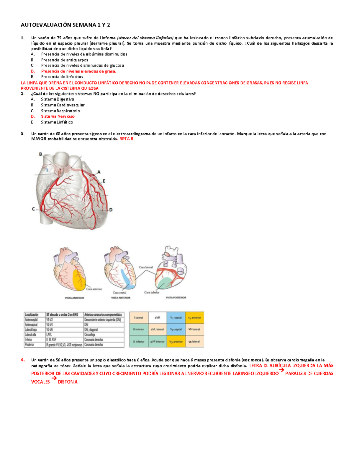 Examenes Cardio - Warning: TT: undefined function: 32 AUTOEVALUACIÓN SEMANA 1 Y 2 Un varón de 75 ...