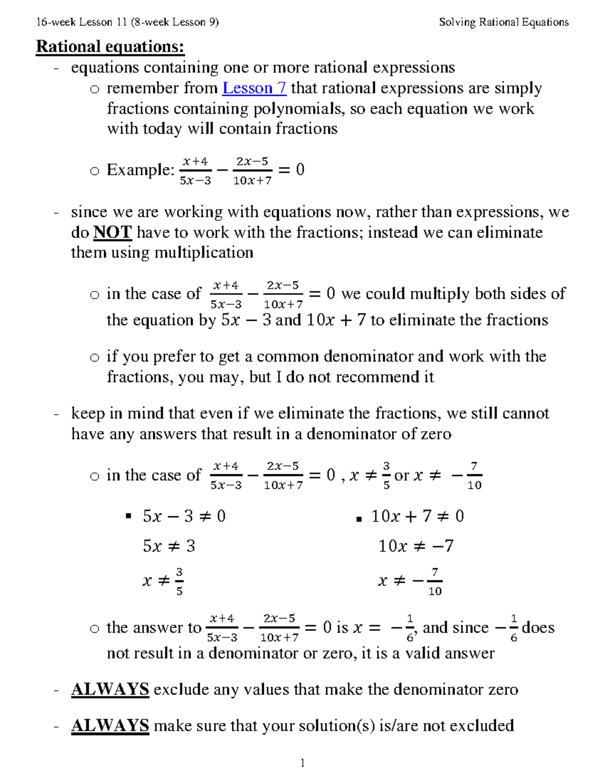 Rational equation - Rational equations: equations containing one or ...
