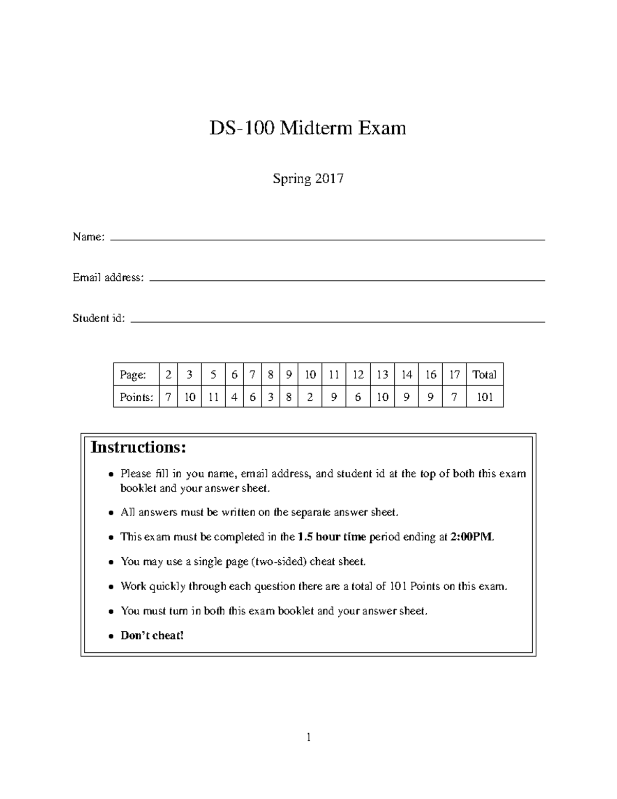 Sp17midtermsol - previous midterm solutions for studying - DS-100 ...