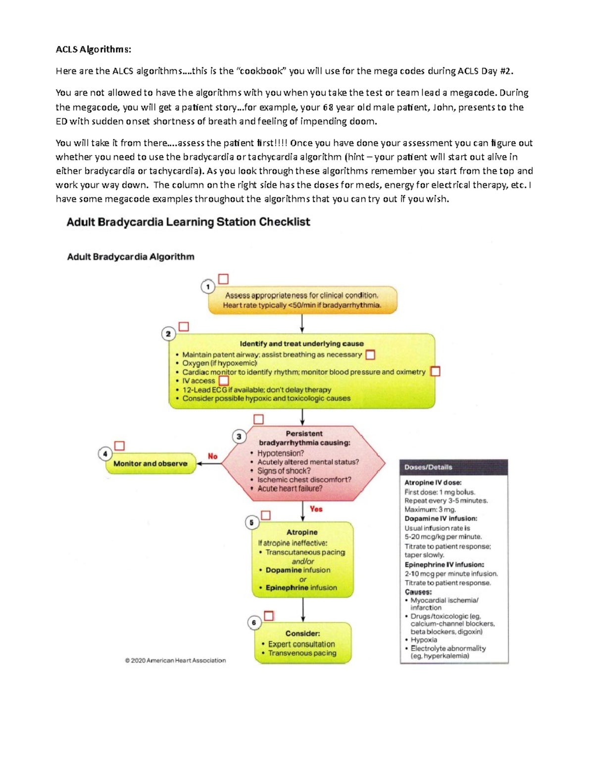 Acls Algorithms Critical Care Deadly Algorithms And Corresponding Medications Acls
