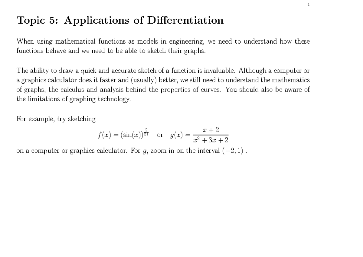 Apps Diff annotated - LEC notes - Topic 5: Applications of ...