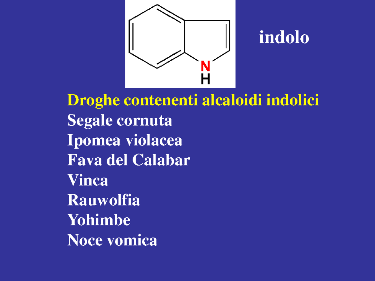 Appunti, lezione 15 - droghe contenenti alcaloidi indolici ...