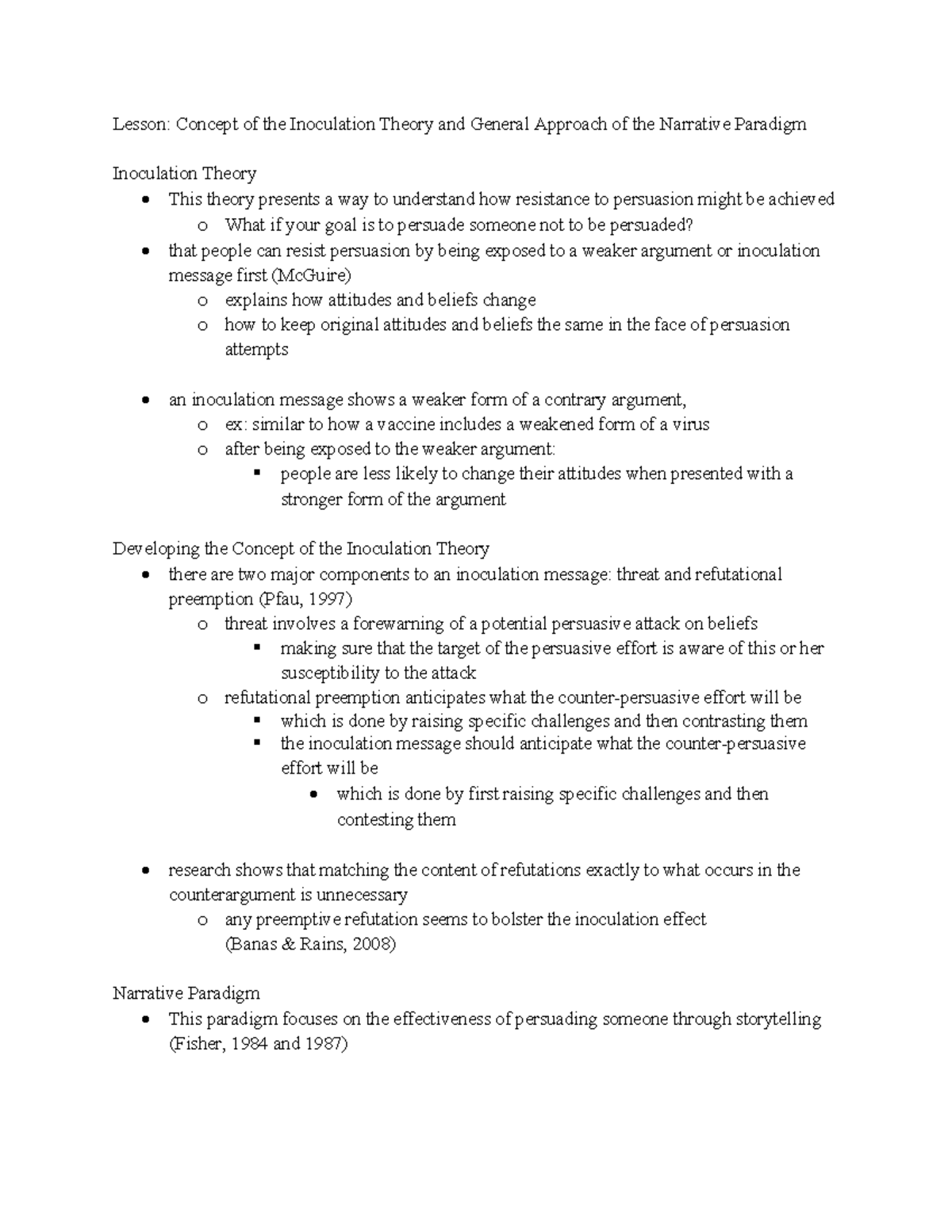 Concept of the Inoculation Theory and General Approach of the Narrative ...