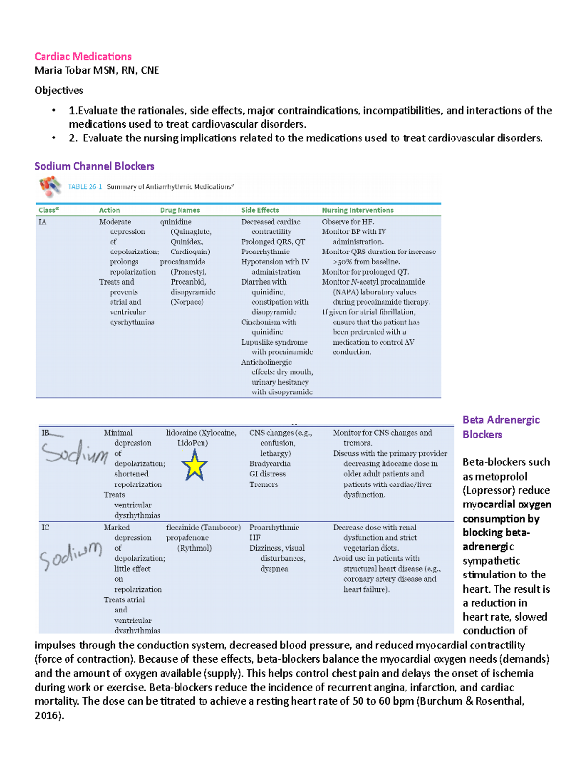 Cardiac Medications - Cardiovascular system - Cardiac Medications Maria ...