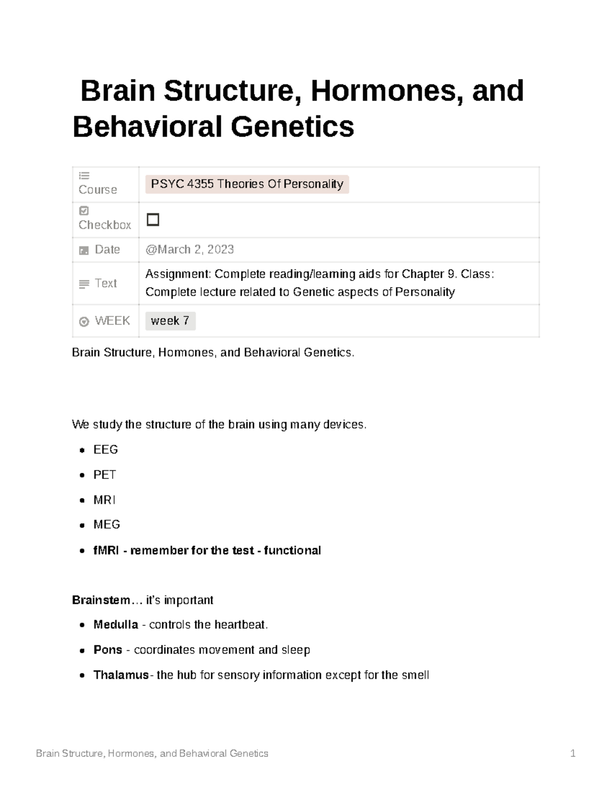 Brain Structure Hormones and Behavioral Genetics - Brain Structure ...