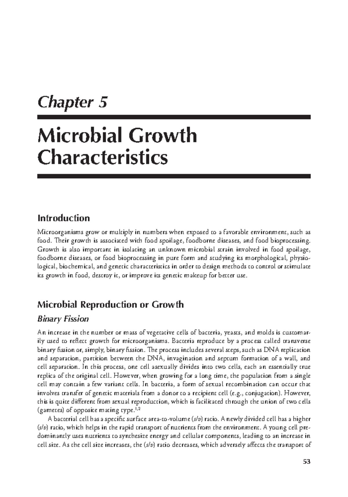 Chapter 5 - Food Microbiology - 53 Chapter 5 Microbial Growth ...