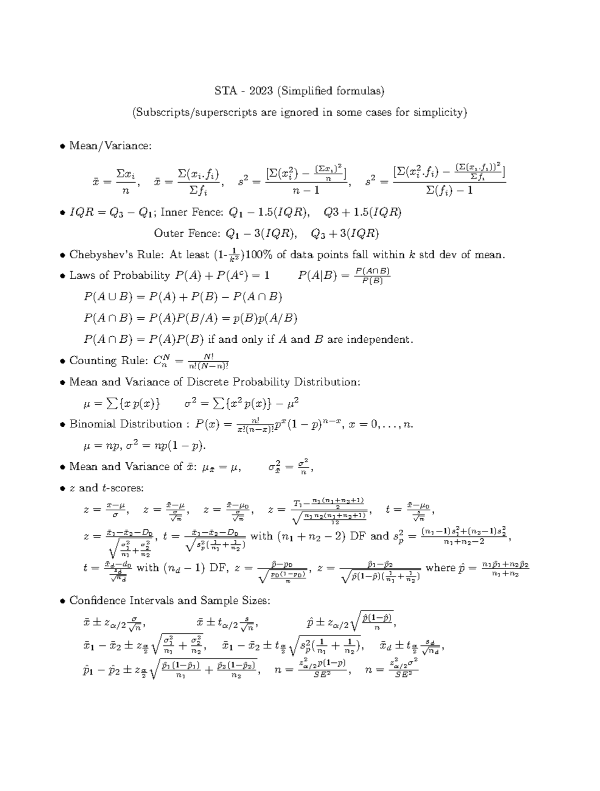 Formula - STA 2023 (Simplified formulas) are ignored in some cases for ...