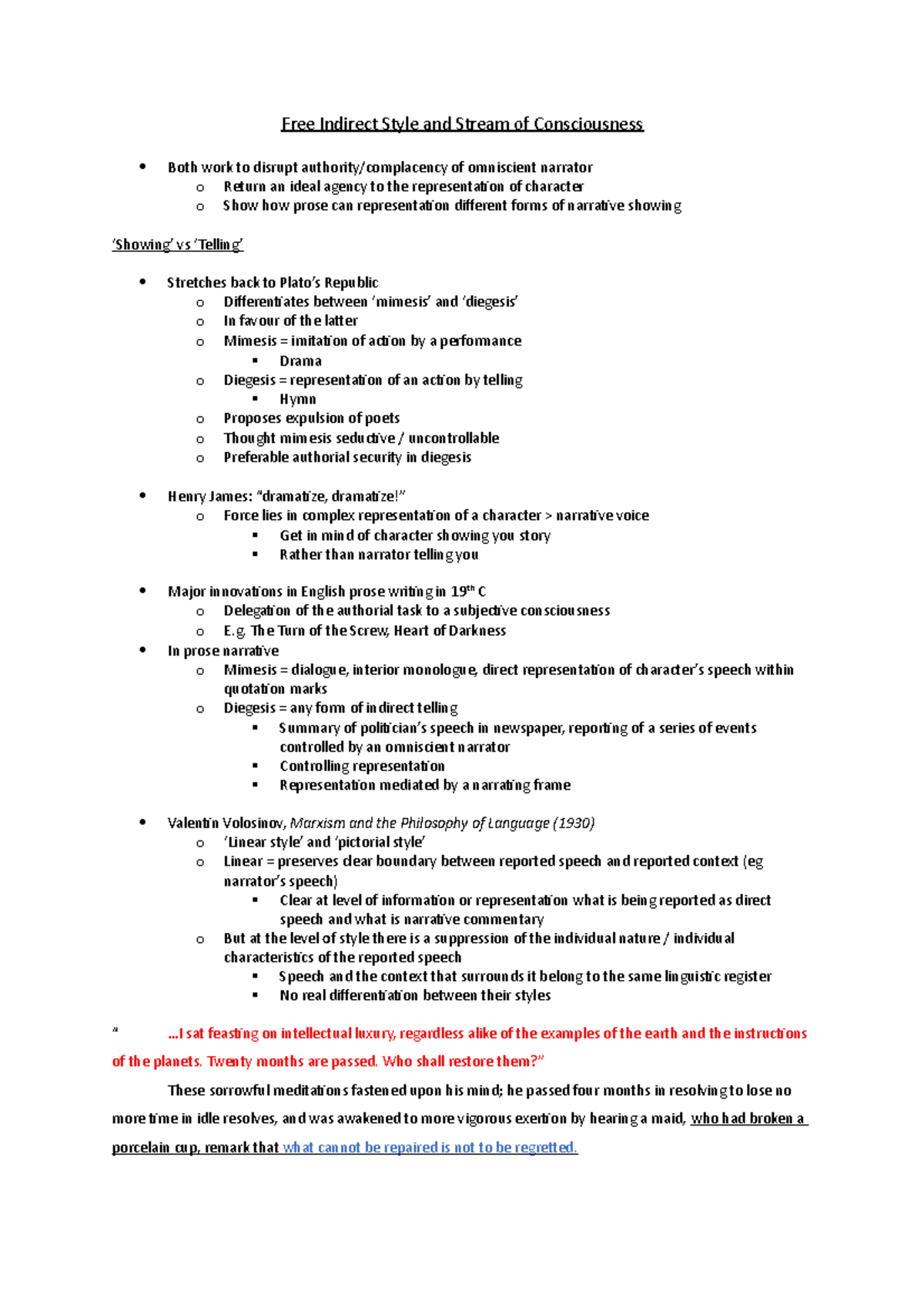 Free Indirect Style and Stream of Consciousness - The Turn of the Screw ...