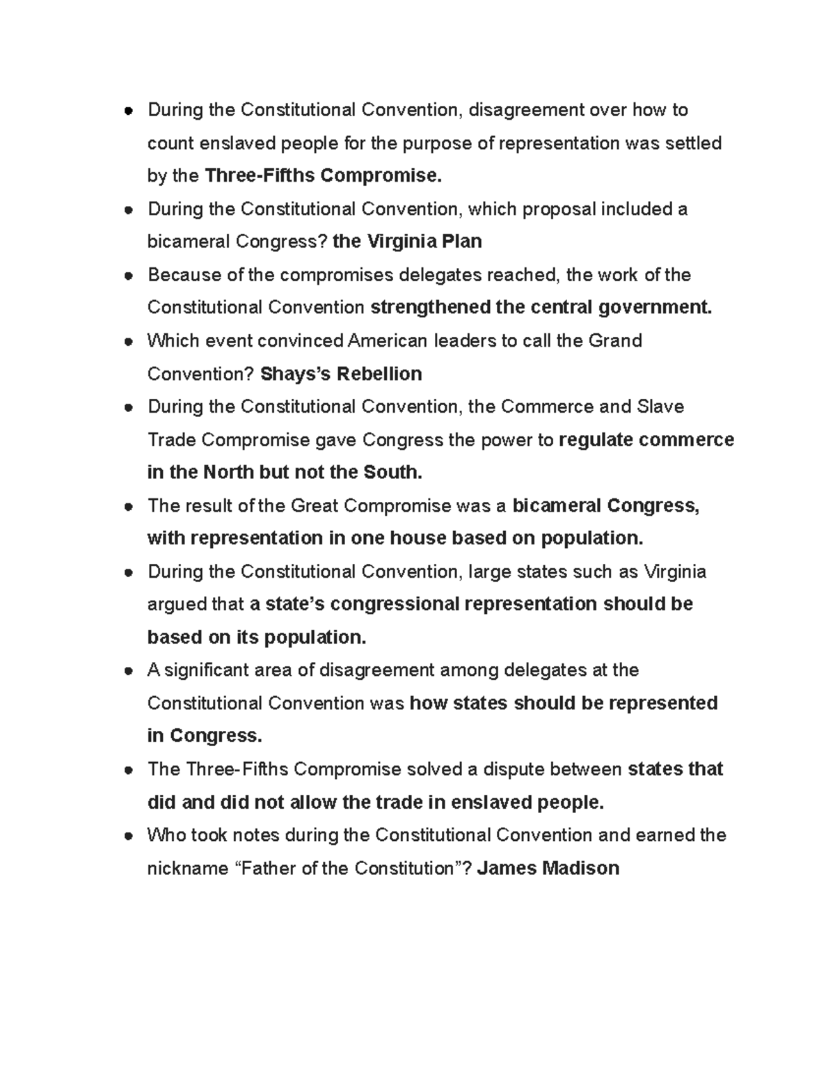 Compromise and the Constitution - During the Constitutional Convention ...