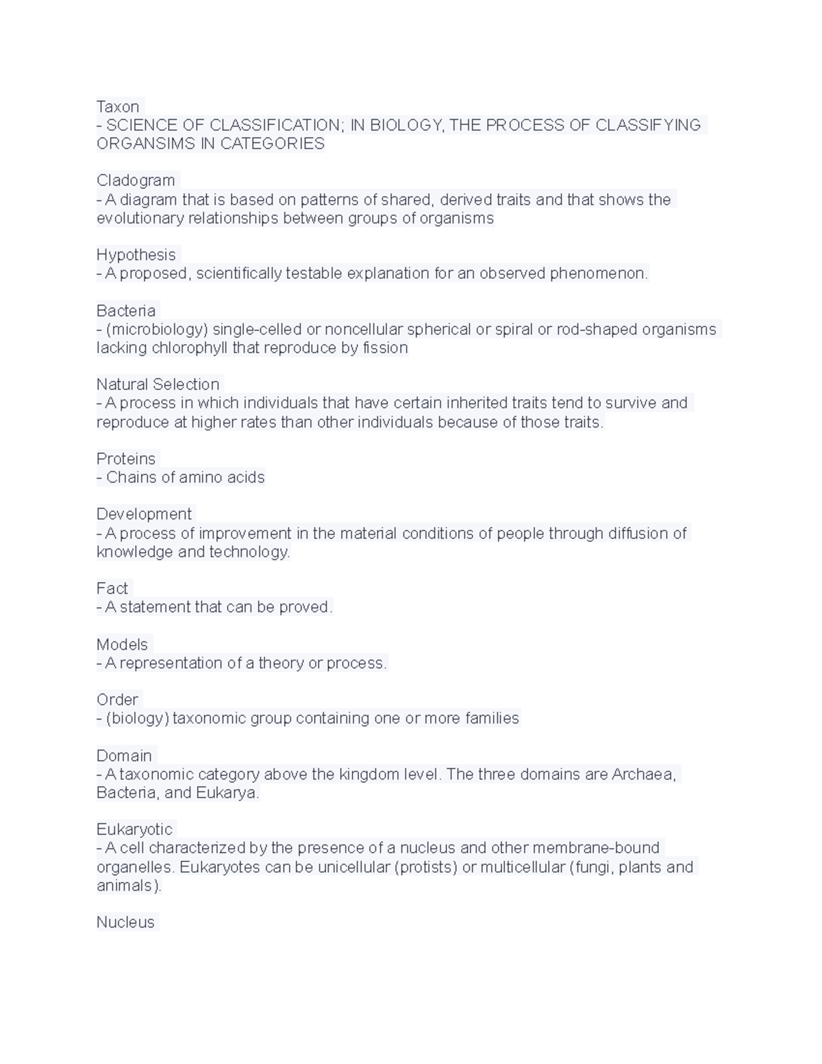 BIO 110-1-3 - Biology - Taxon SCIENCE OF CLASSIFICATION; IN BIOLOGY ...