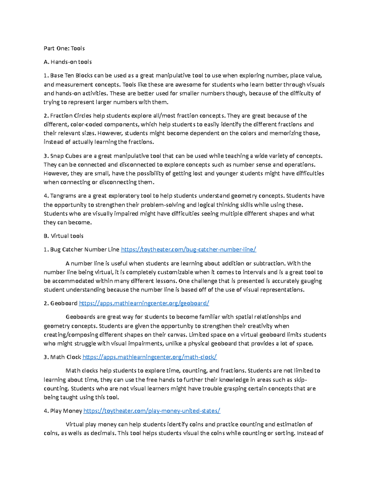 C109-Task 1 - Complete - Part One: Tools A. Hands-on tools 1. Base Ten ...