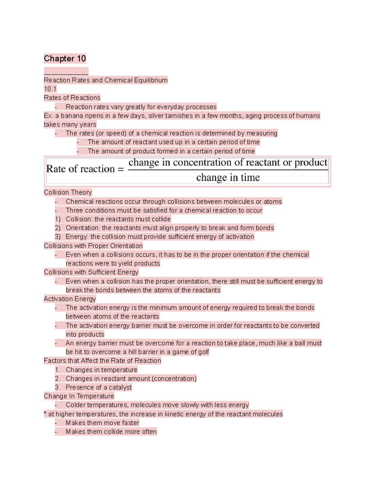 General Chemistry 1: Ch. 10-11 - Chapter 10 ____________ Reaction Rates ...