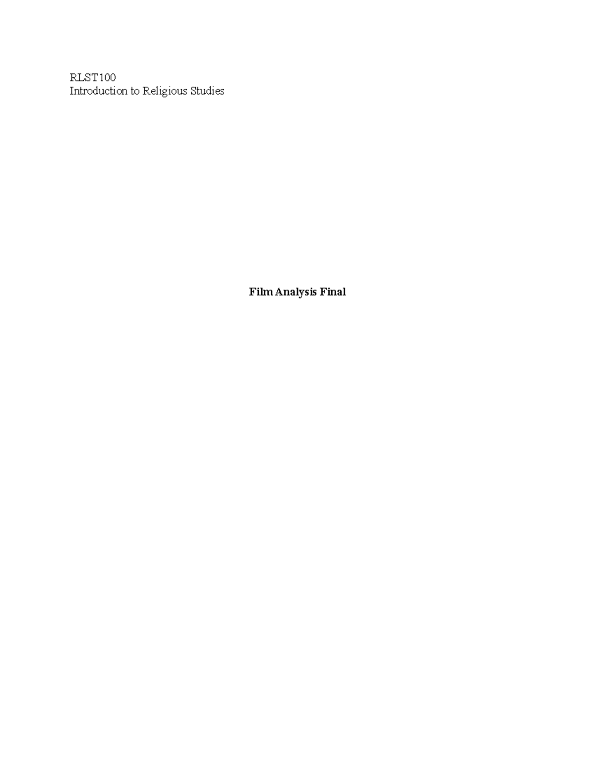 Aladdin Film - Grade: 75 - RLST Introduction to Religious Studies Film ...