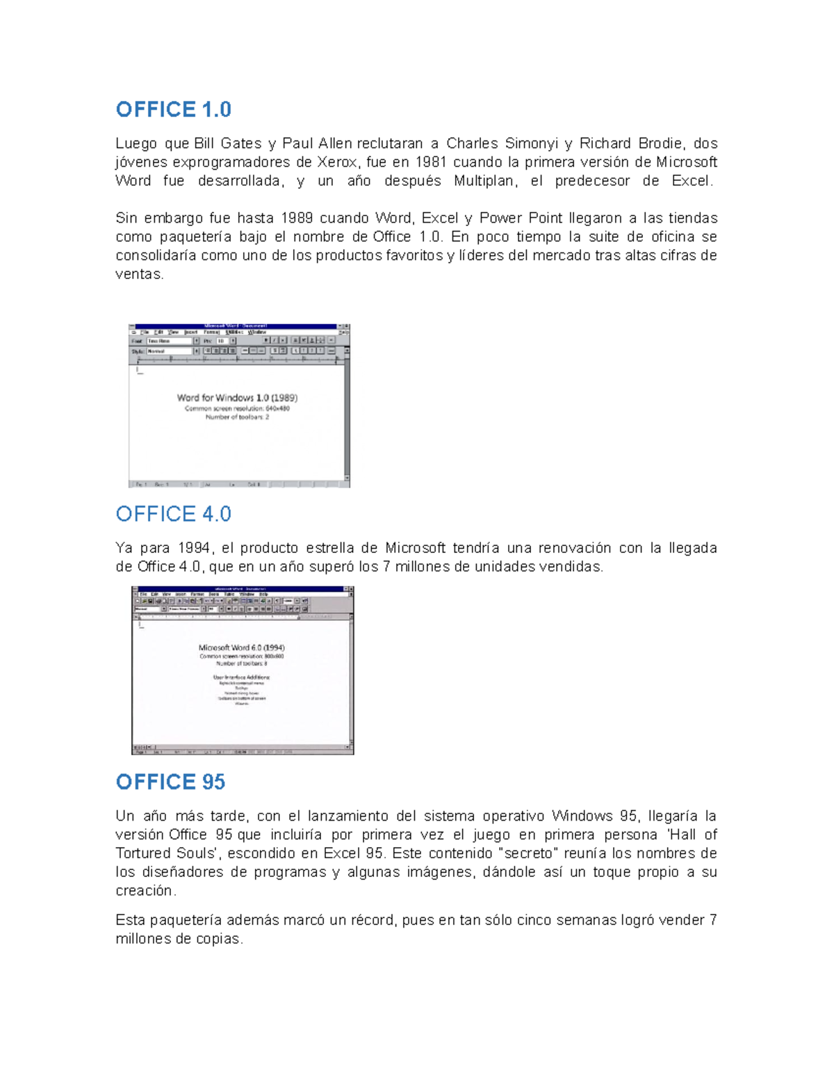 Iaiw - OFFICE 1. Luego que Bill Gates y Paul Allen reclutaran a Charles ...