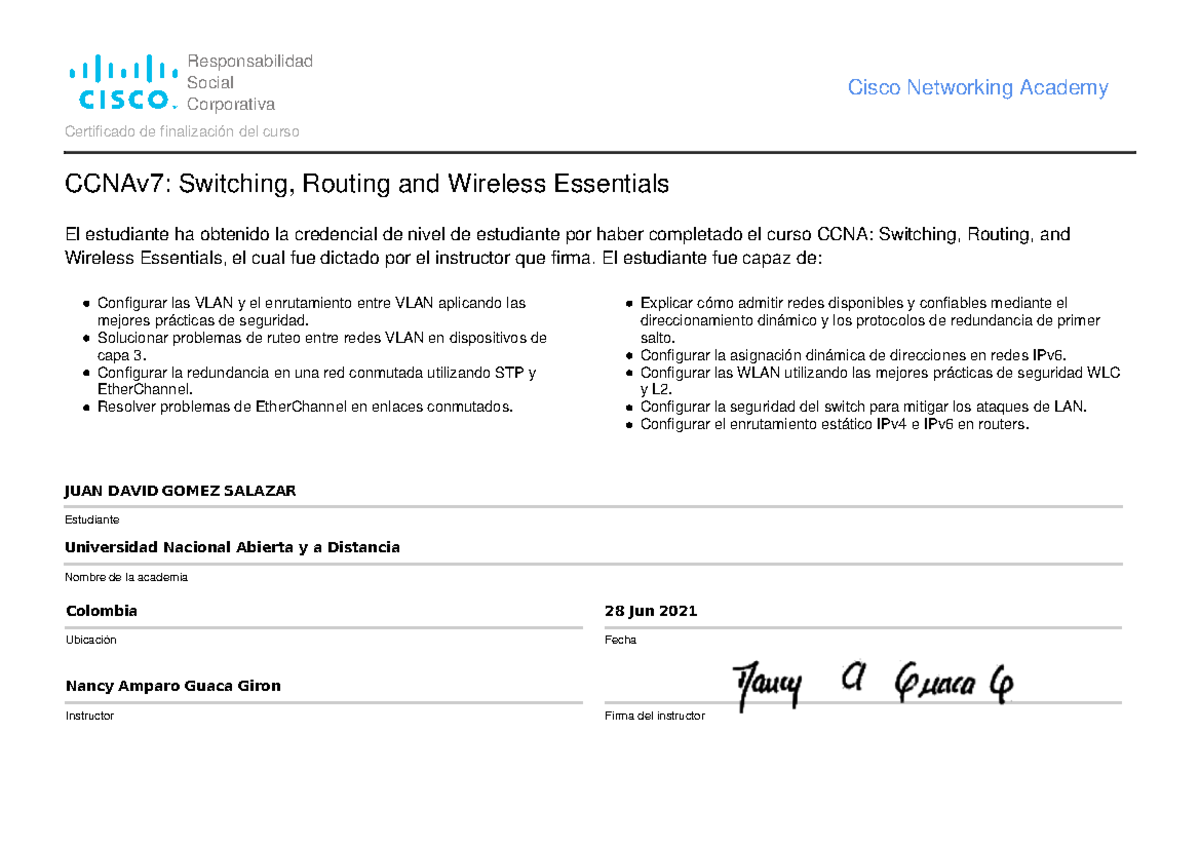 CCNAv 7 Switching Routing and Wireless Essentials - Responsabilidad ...