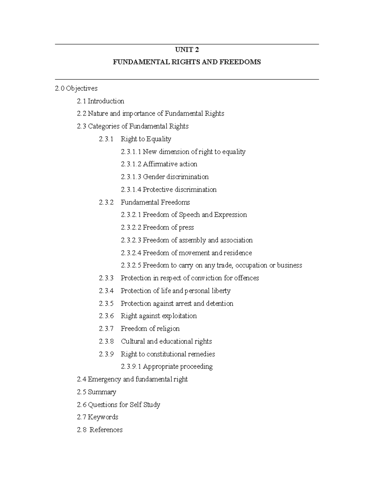 UNIT-2 - constitutional law notes - UNIT 2 FUNDAMENTAL RIGHTS AND ...