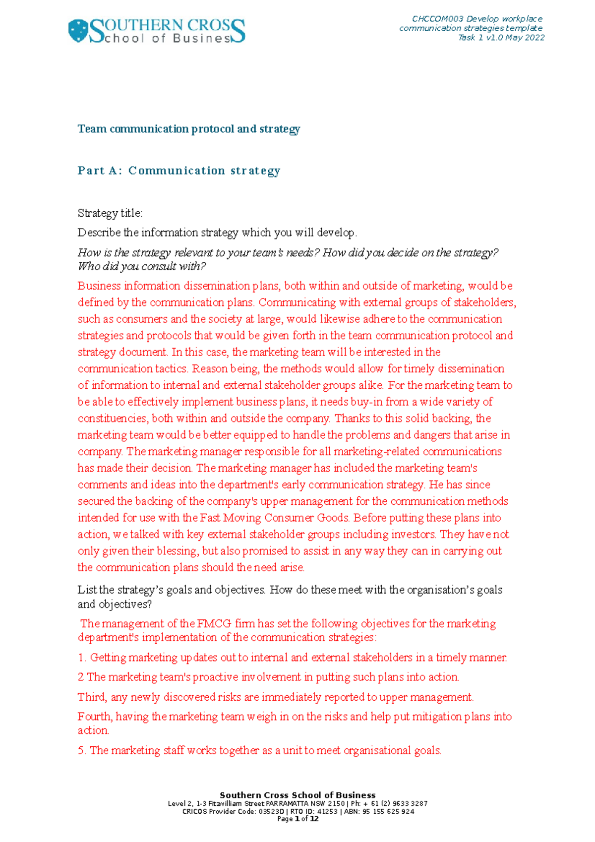 Chccom 003 Team Communication Protocol and Strategy solution ...