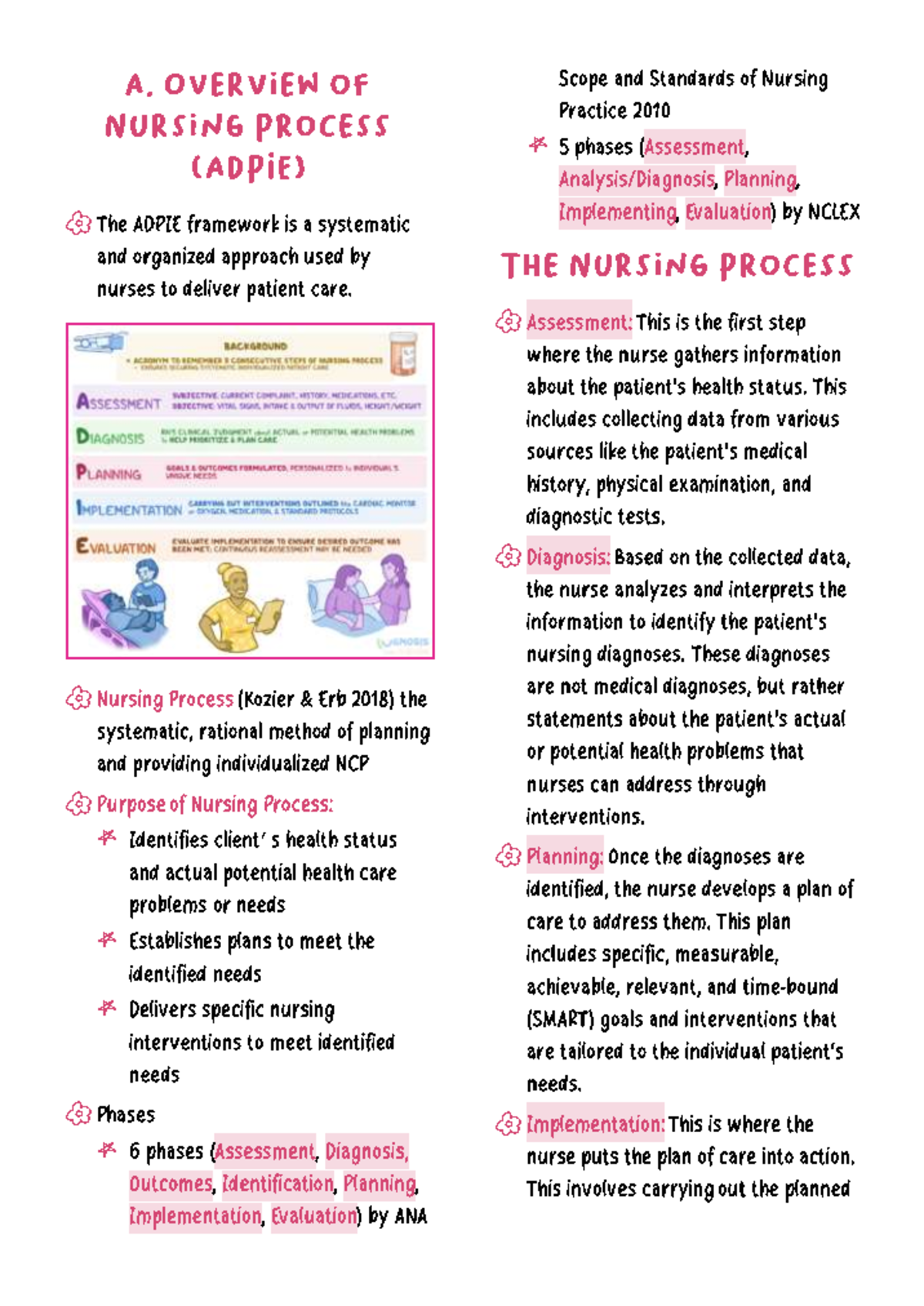 A. Overview of Nursing Process ( Adpie