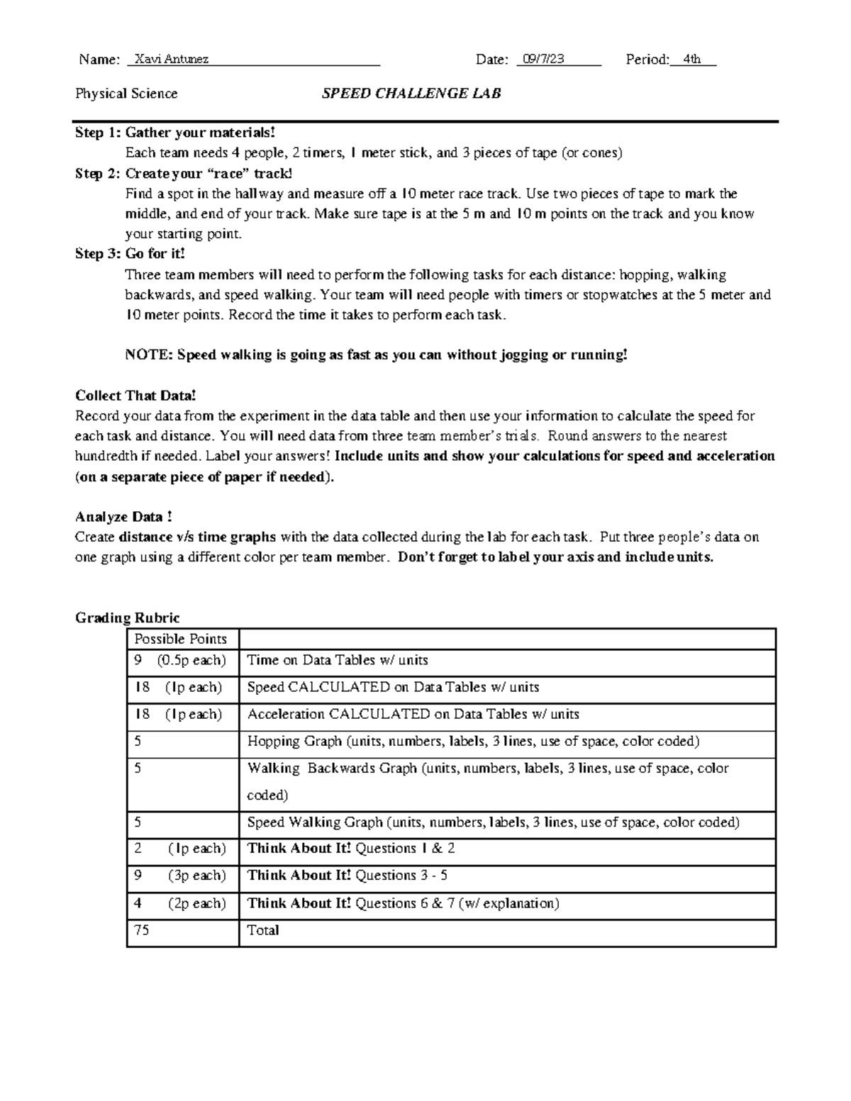 Speed Challenge Lab Theres No Additional Information Name