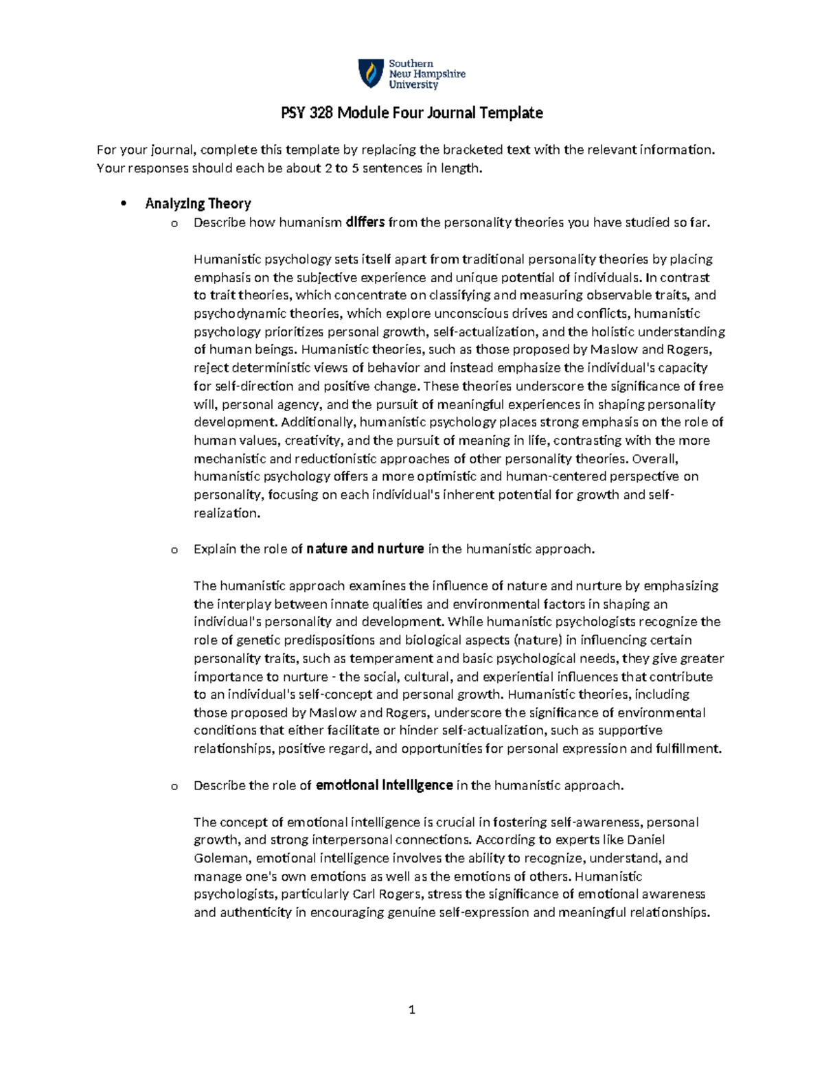 PSY 328 Module Four Journal Complete - PSY 328 Module Four Journal ...