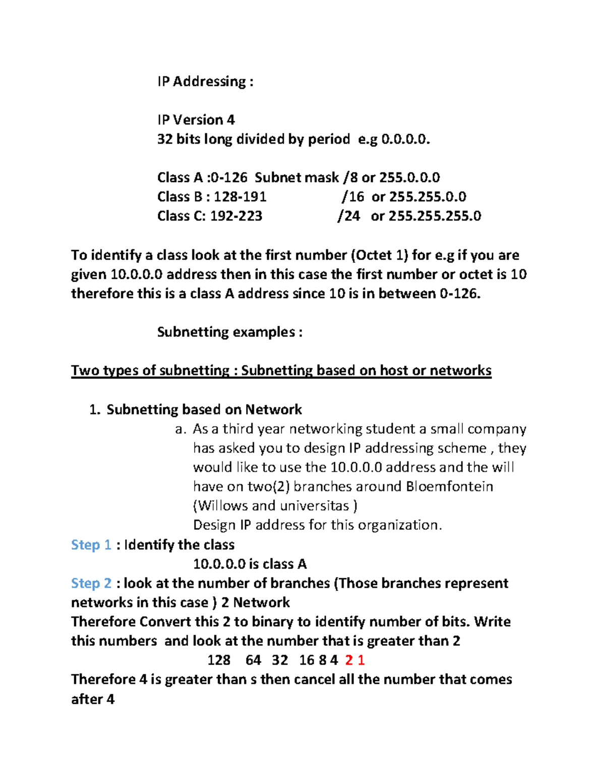 IP addressing(Examples and practice questions) - IP Addressing : IP ...