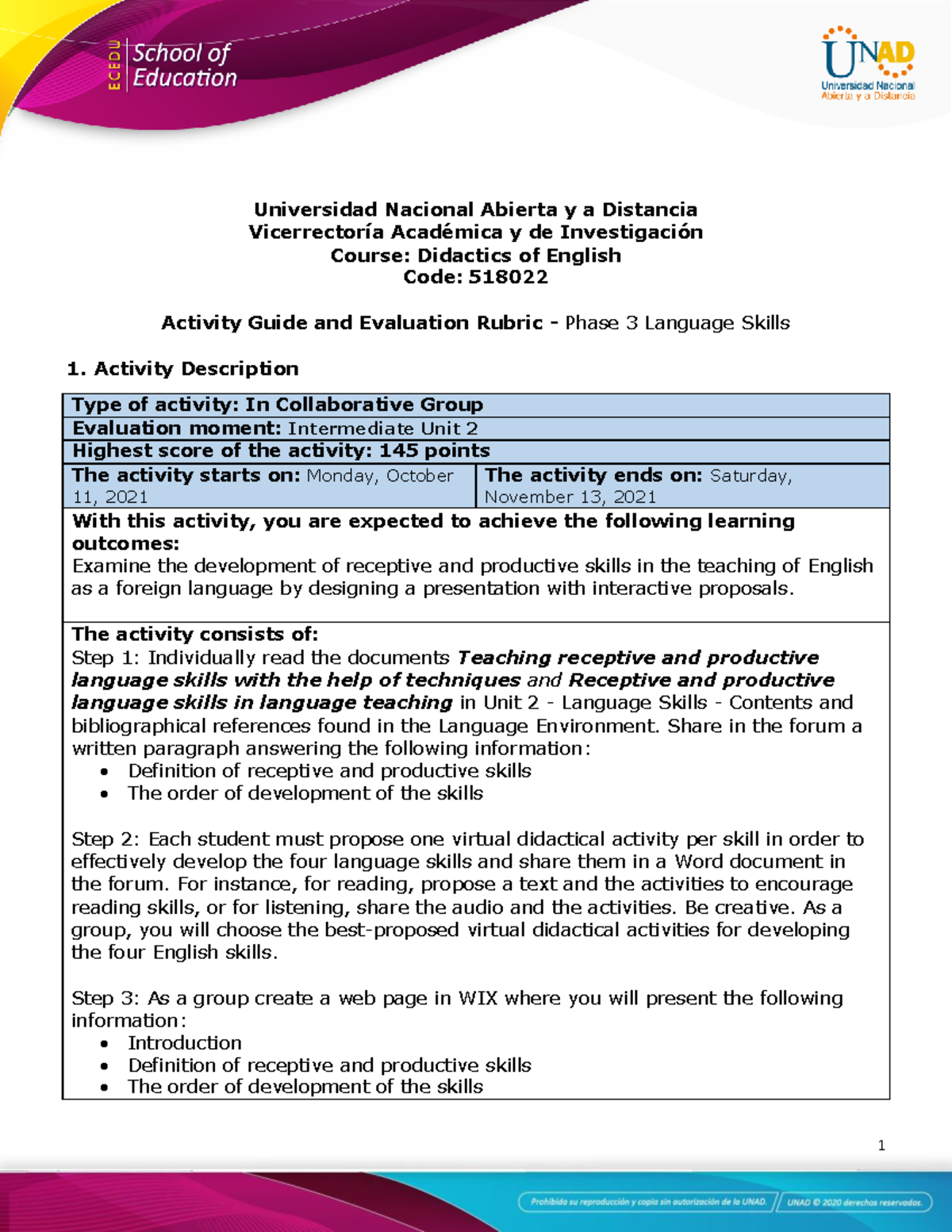 Activity Guide and Evaluation Rubric - Unit 2 - Phase 3 - Language ...