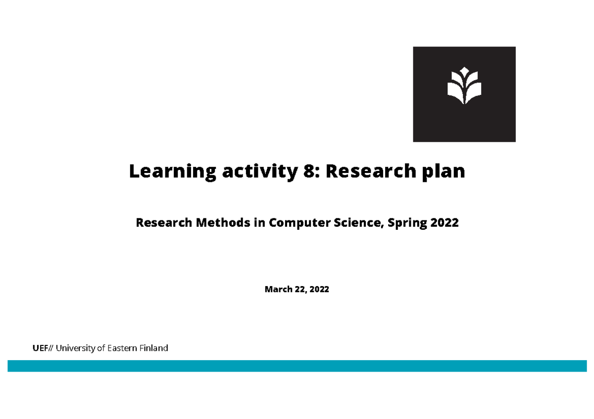 Reserch Plan Slides - Learning activity 8: Research plan ...