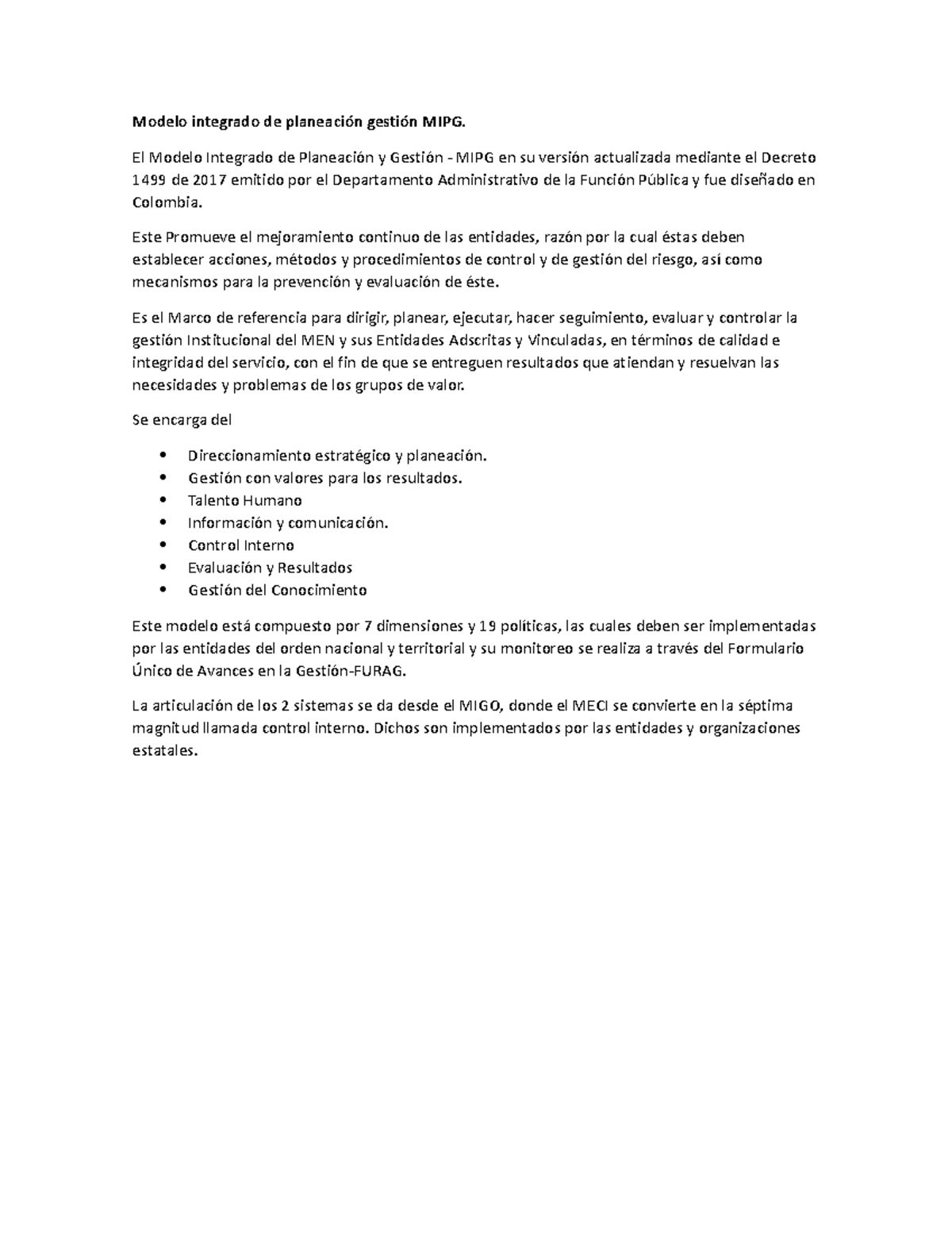 Modelo Operativo MIPG - Juana NIÑO - Modelo integrado de planeación ...