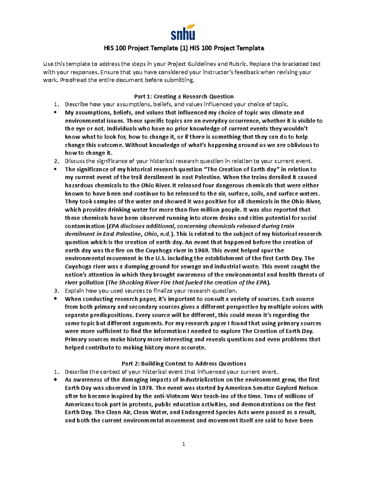 Final Project Template - HIS 100 Project Template (1) HIS 100 Project ...