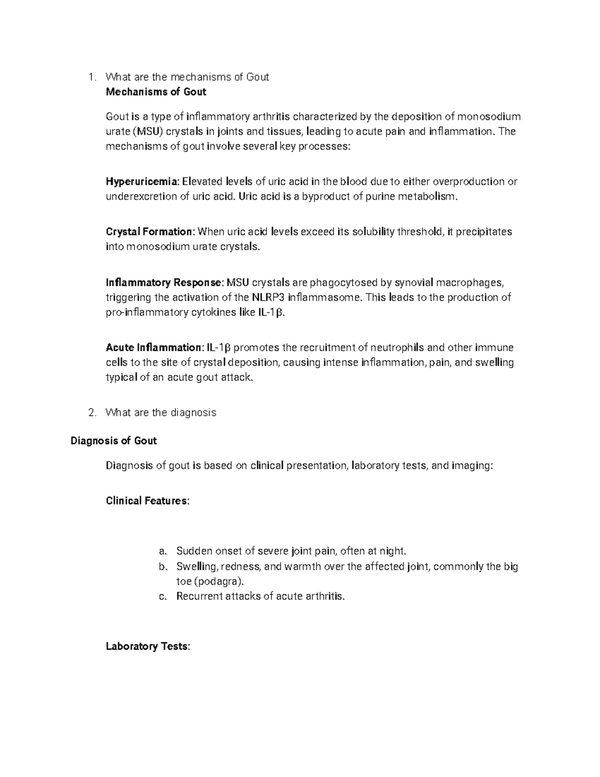 Gout - Pharmacology and Medications - What are the mechanisms of Gout ...