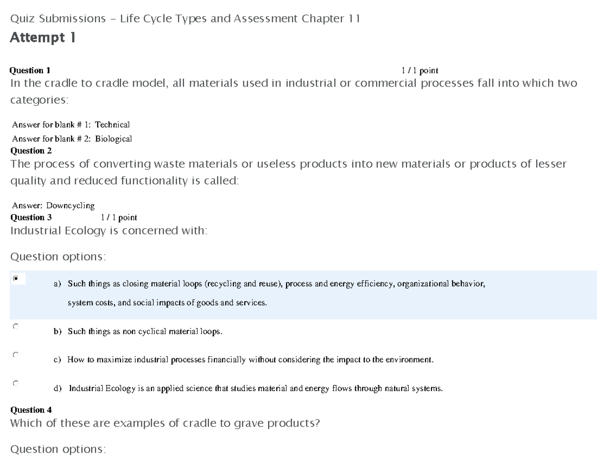 Quiz 3 Life Cycle Types and Assessment Chapter - b) Such things as non ...