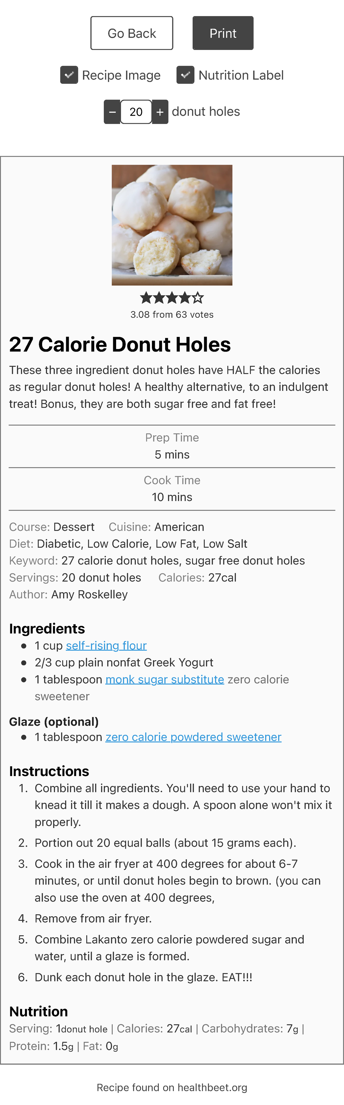 Elegant Calories In A Donut Hole Gallery