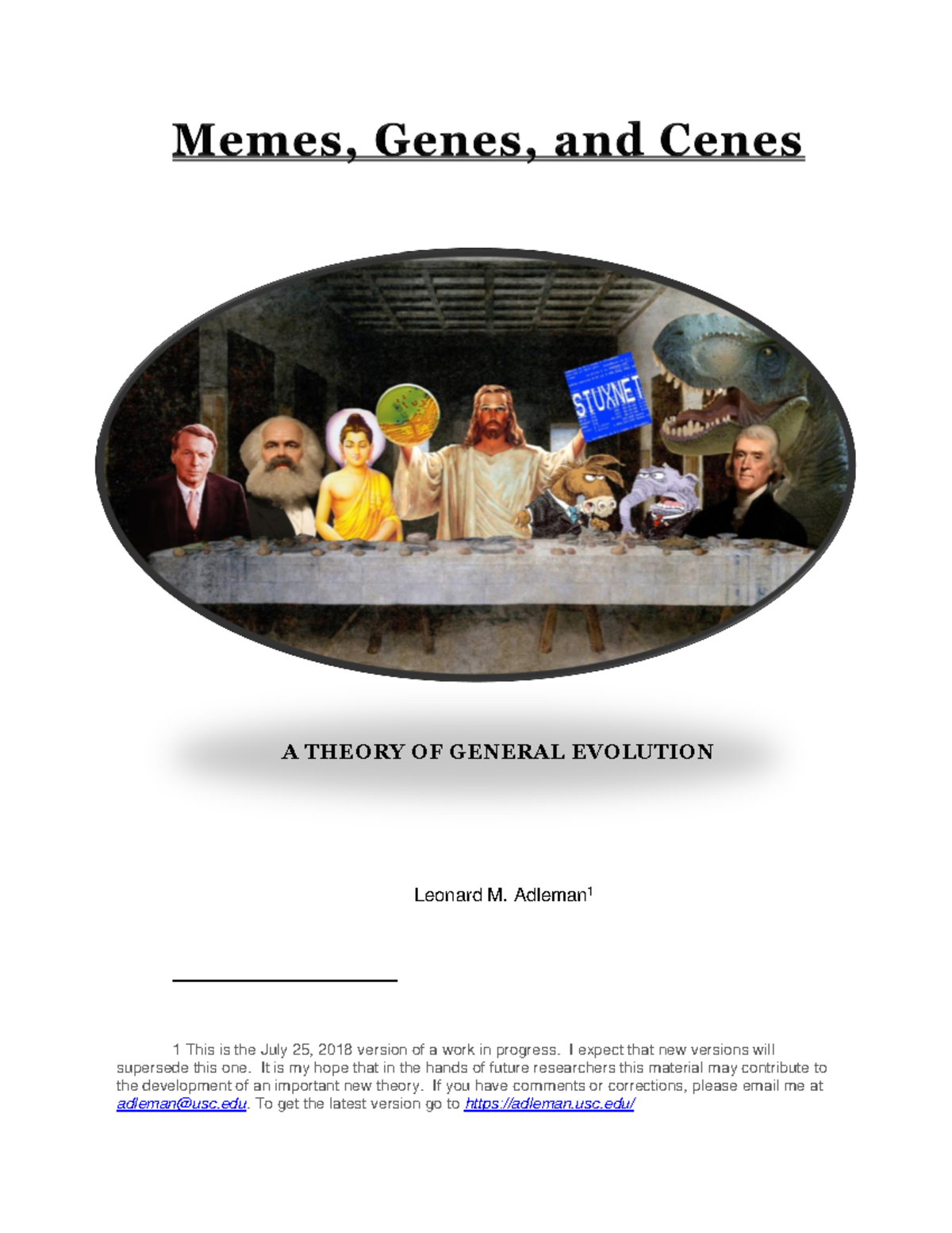 2018 0722 prenes excerpt 2052hym - Leonard M. Adleman 1 1 This is the ...