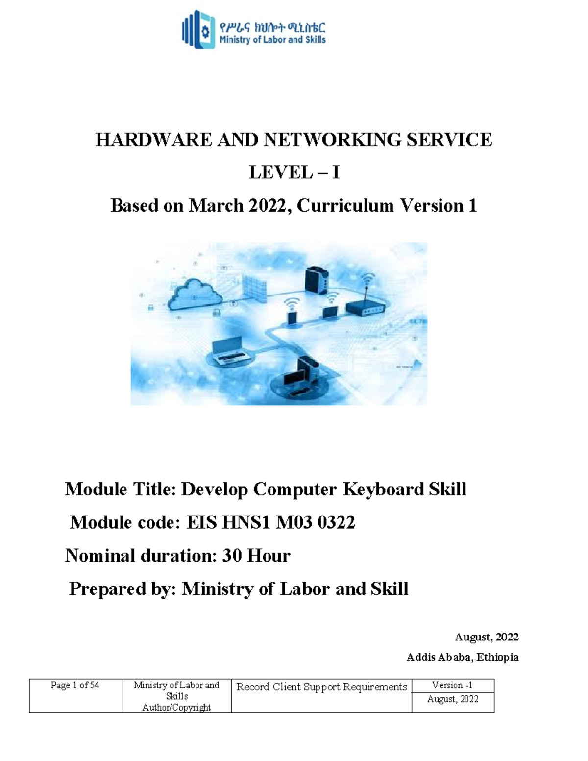 Practice material - HARDWARE AND NETWORKING SERVICE LEVEL – I Based on March 2022, Curriculum ...