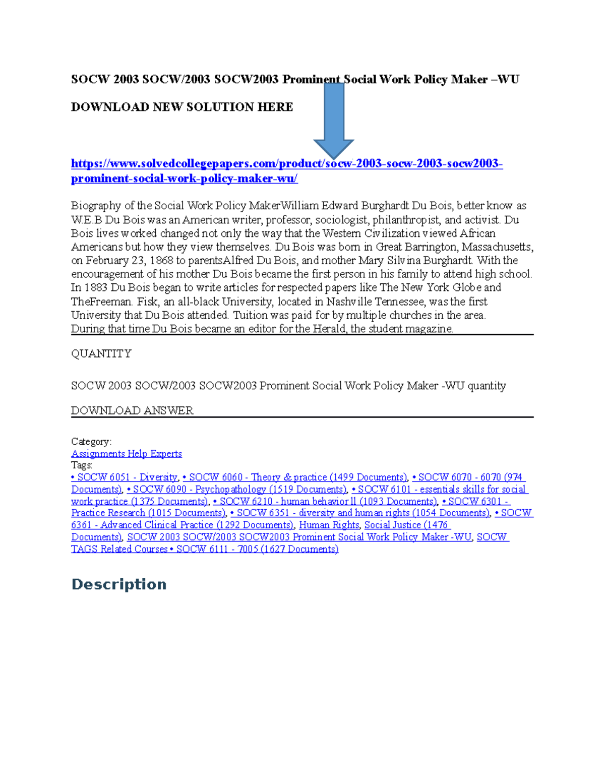 SOCW 2003 SOCW2003 SOCW2003 Prominent Social Work Policy Maker - E Du ...