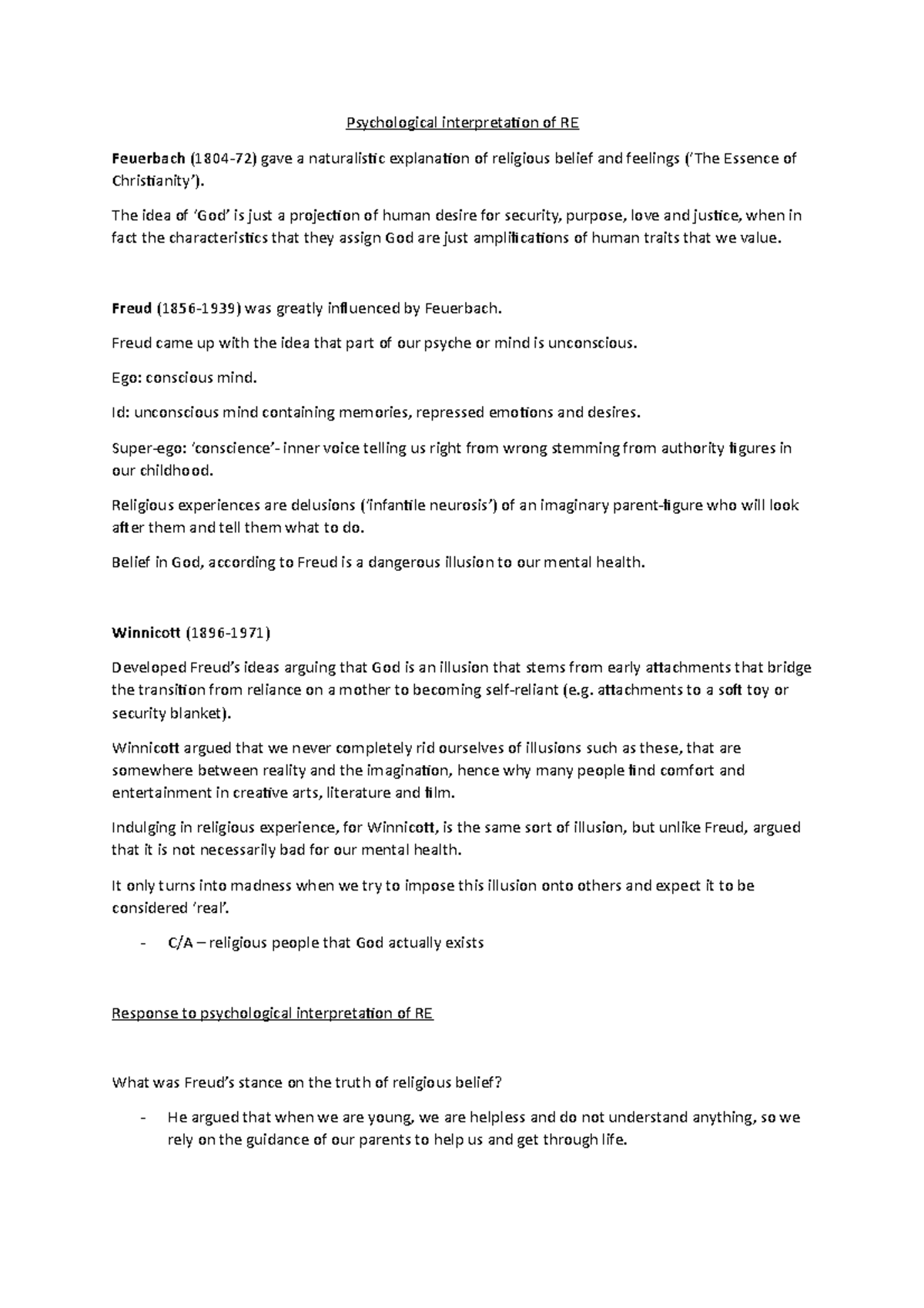 Psychological interpretation of RE - Psychological interpretation of RE ...