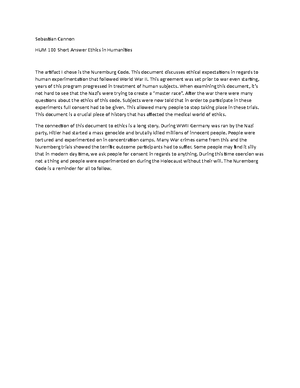HUM 100 Module 3 Short Answer - Sebastian Cannon HUM 100 Short Answer ...