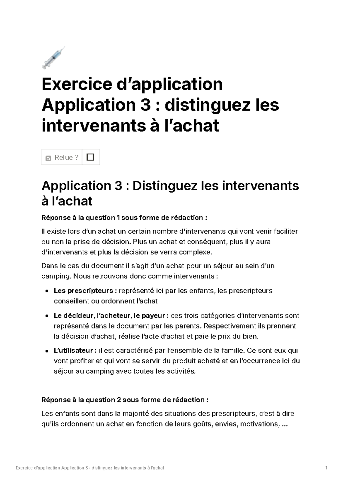 Exercice d’application Application 3 - 💉 Exercice dʼapplication ...