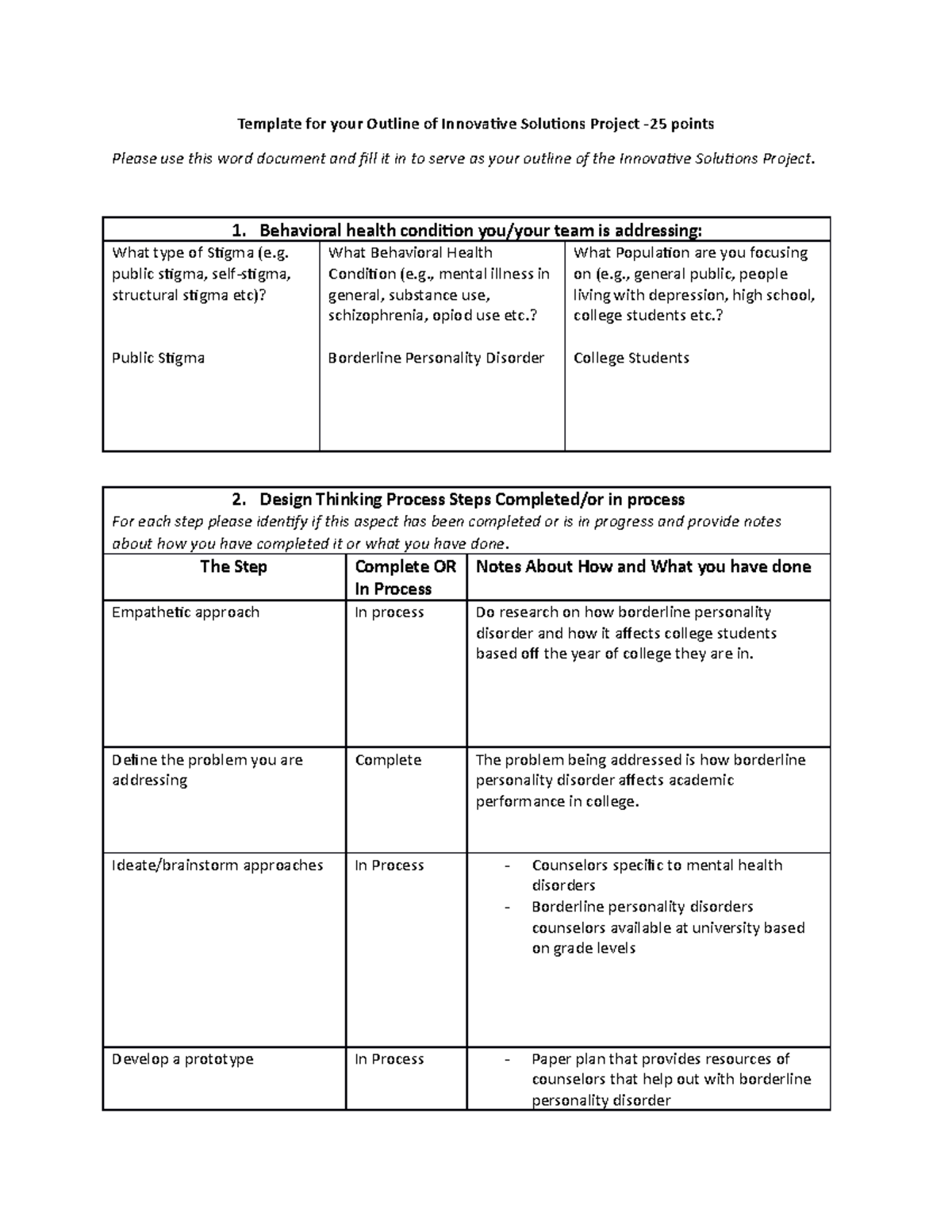 Innovative solutions outline - Template for your Outline of Innovative ...