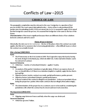 LAWS 2005 - Conflicts - Summary Conflict of Laws - Professor Black 2015 ...