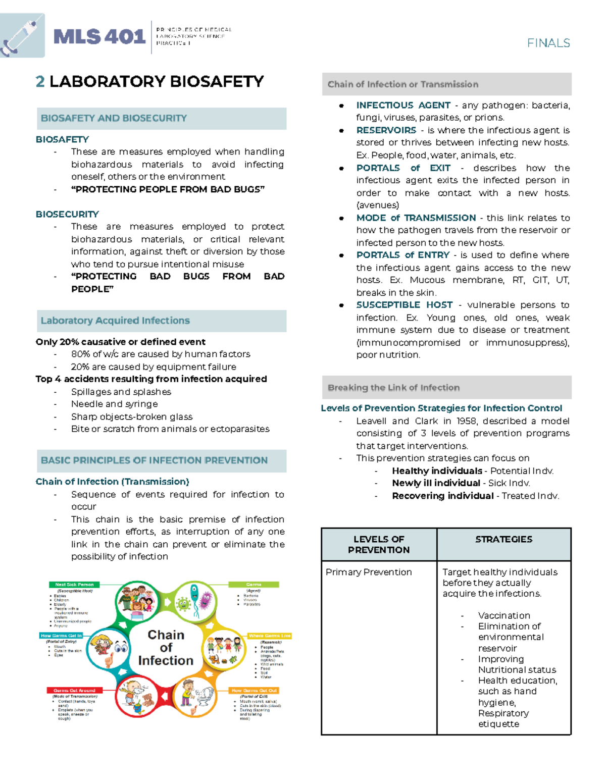 2. Laboratory Biosafety - 2 LABORATORY BIOSAFETY BIOSAFETY These are ...