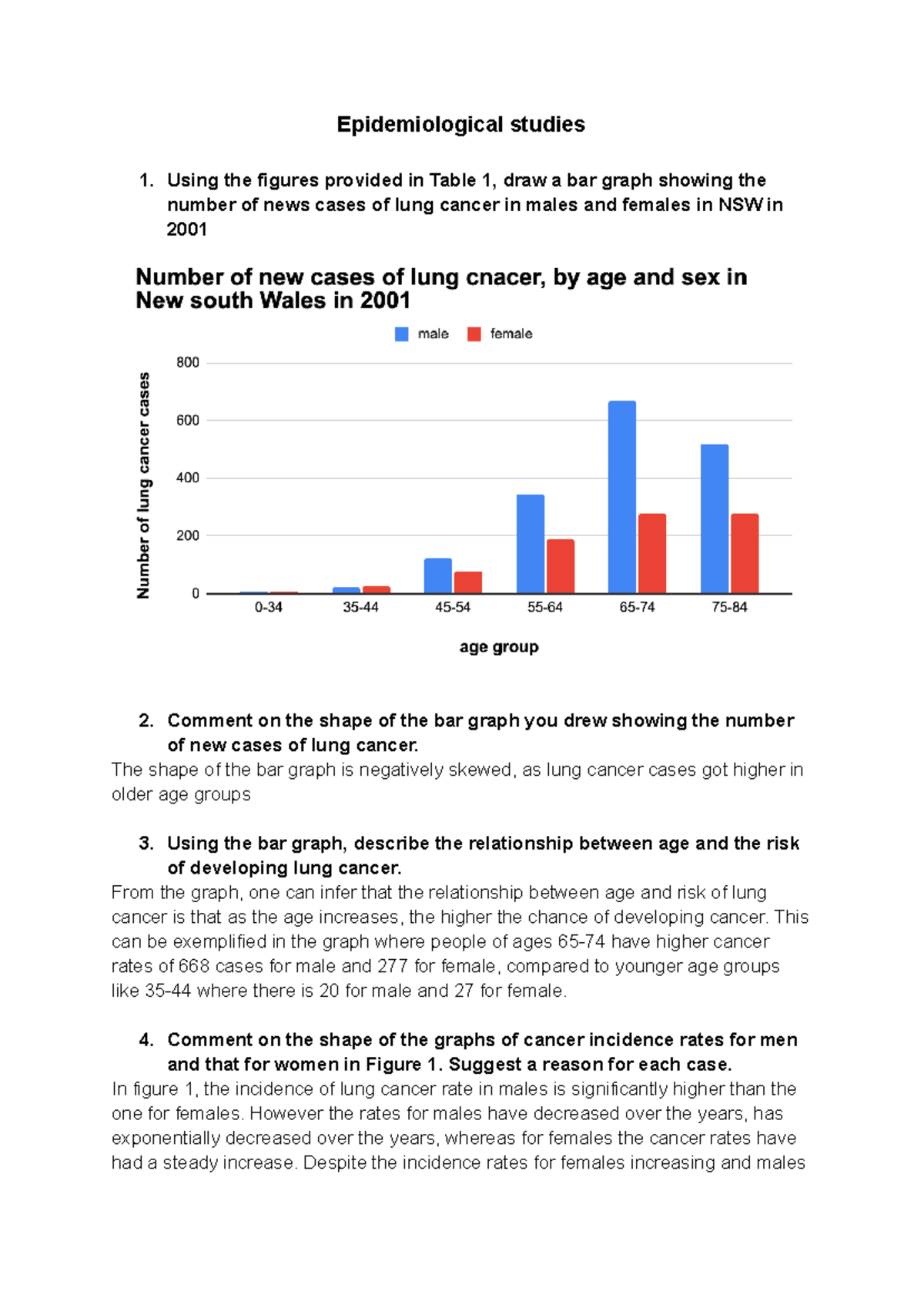 Exercise 7.10 questions - Epidemiological studies Using the figures ...