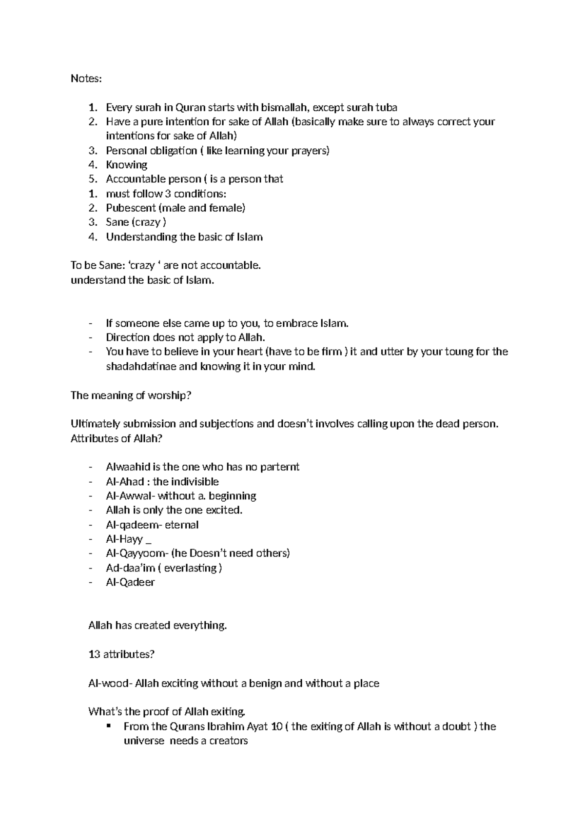 The lucid word-Notes - Notes: 1. Every surah in Quran starts with ...