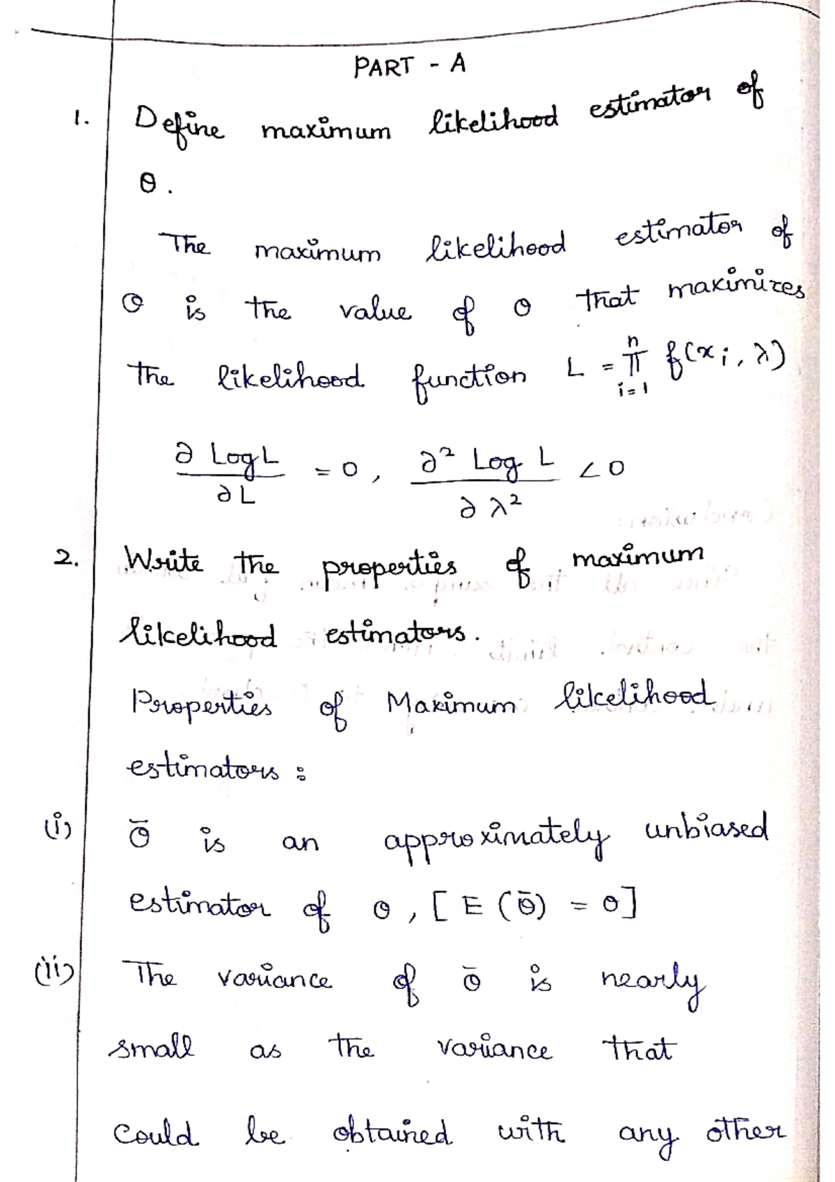 MA3391 Probability AND Statistics (PART-A) - Computer Science and ...